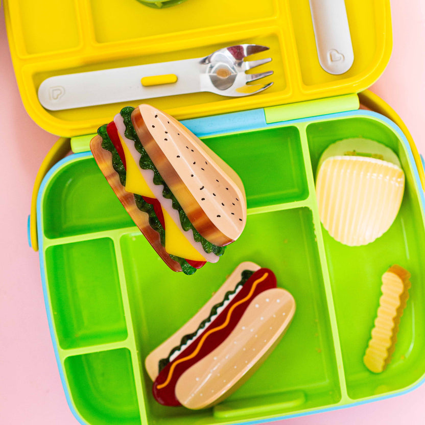 Large Hot Dog Hair Claw Clip with all the Fixins – Jenny Lemons